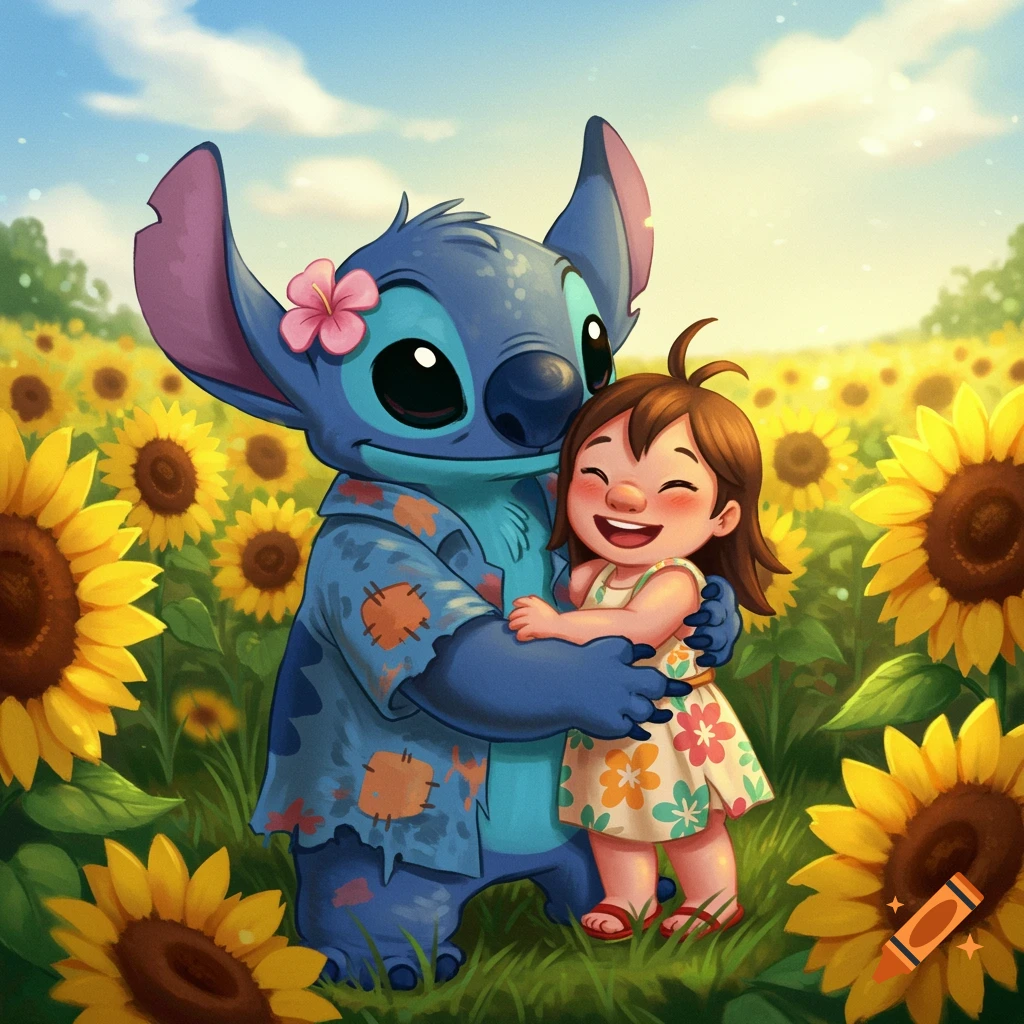 Stitch from Lilo & Stitch as father and daughter on Craiyon
