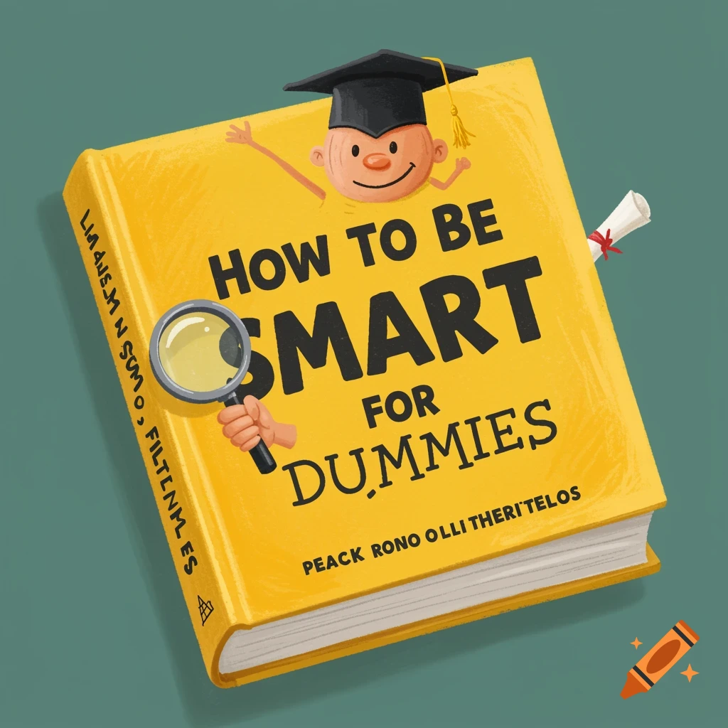 Book cover: How to be Smart for Dummies on Craiyon