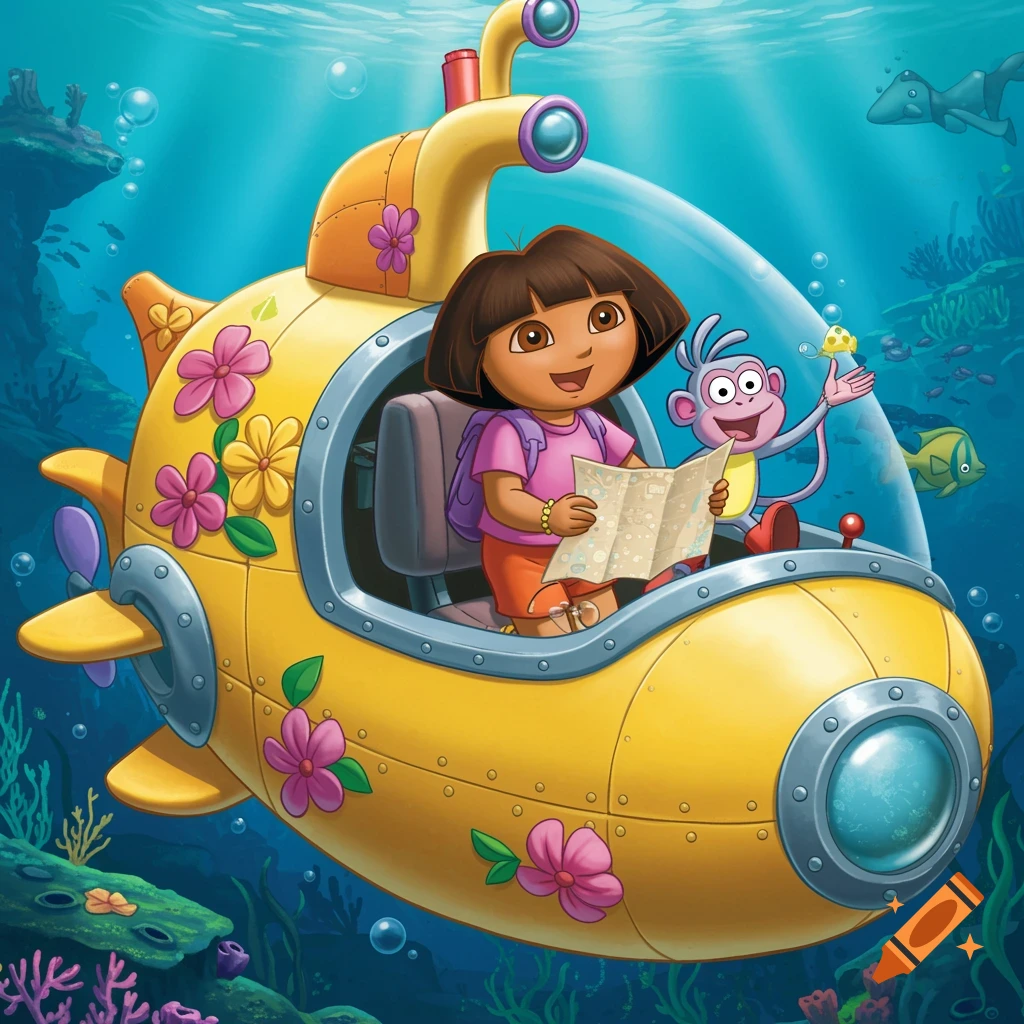 Cartoon illustration of Dora the Explorer and Boots reading a map ...