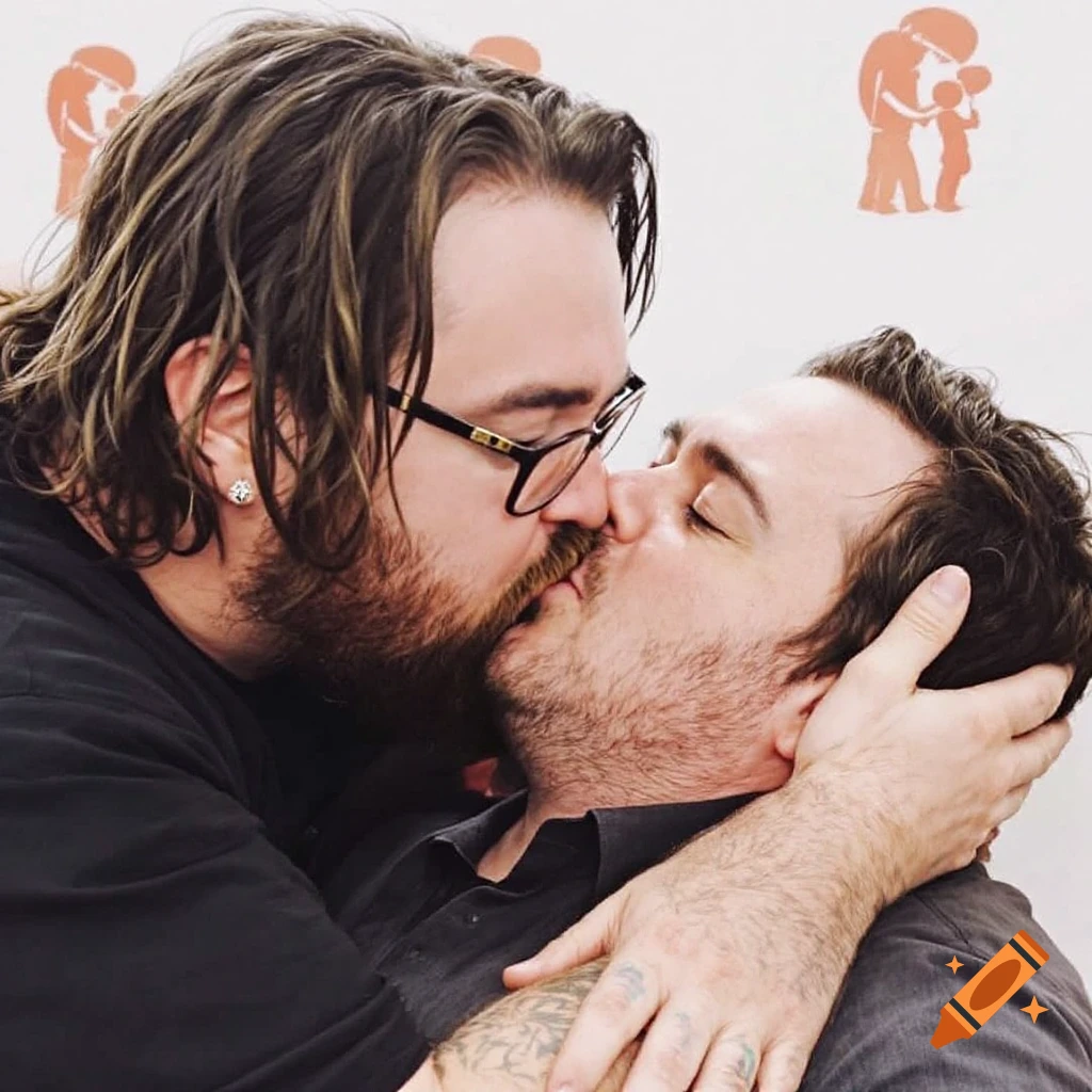 Josh Hutcherson kissing Jack Black on Craiyon