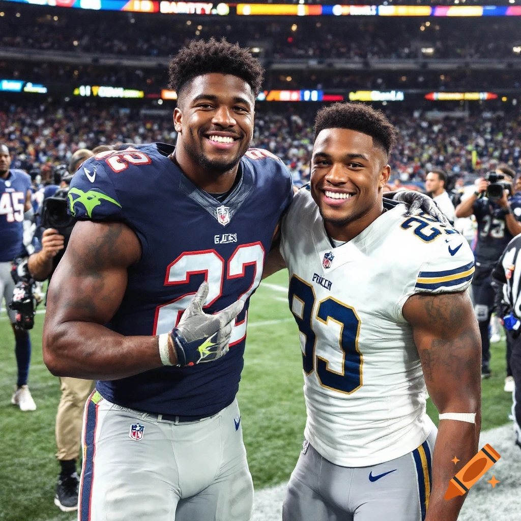 A football player in a white jersey kneels on the field. on Craiyon
