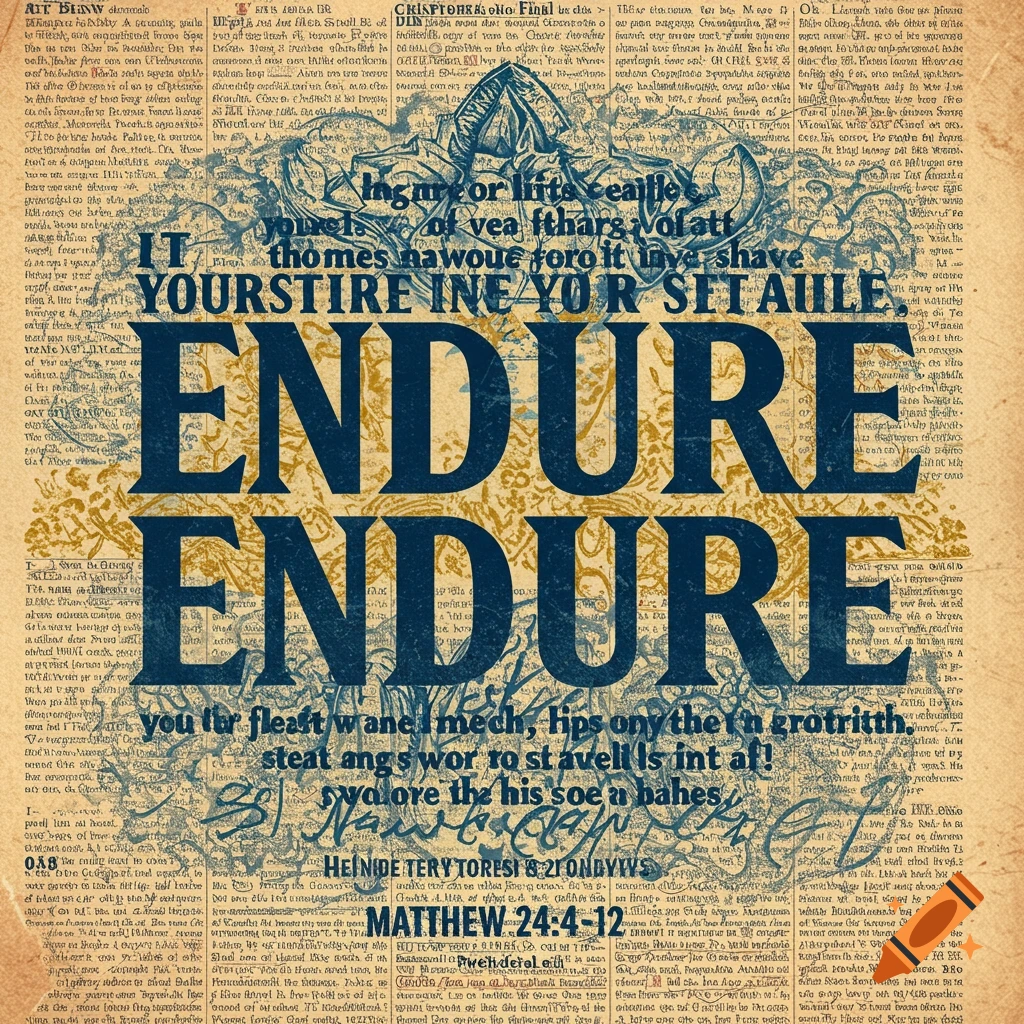 ENDURE Christian shirt design inspired by Matthew 24:4-12 on Craiyon