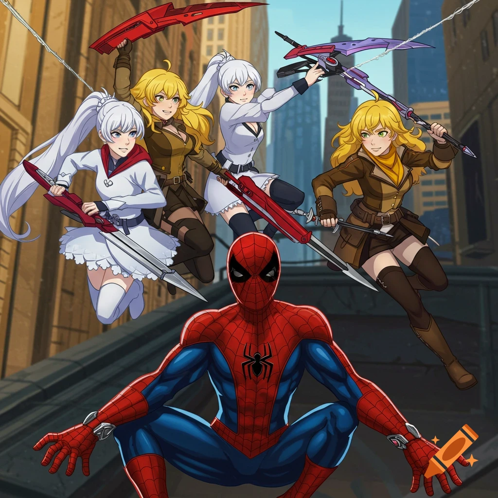 Spider-Man meets RWBY on Craiyon