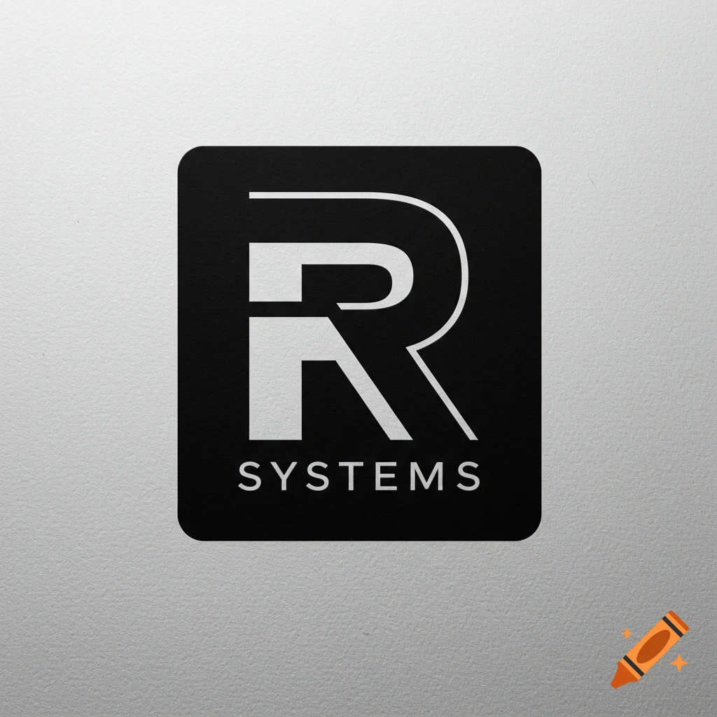 R SYSTEMS logo on embossed black square on Craiyon