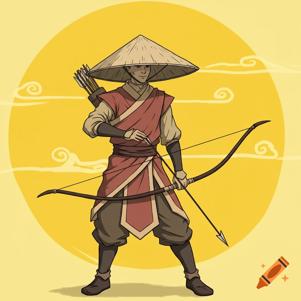 Last Airbender inspired anime art of male air-bending monk with rice ...