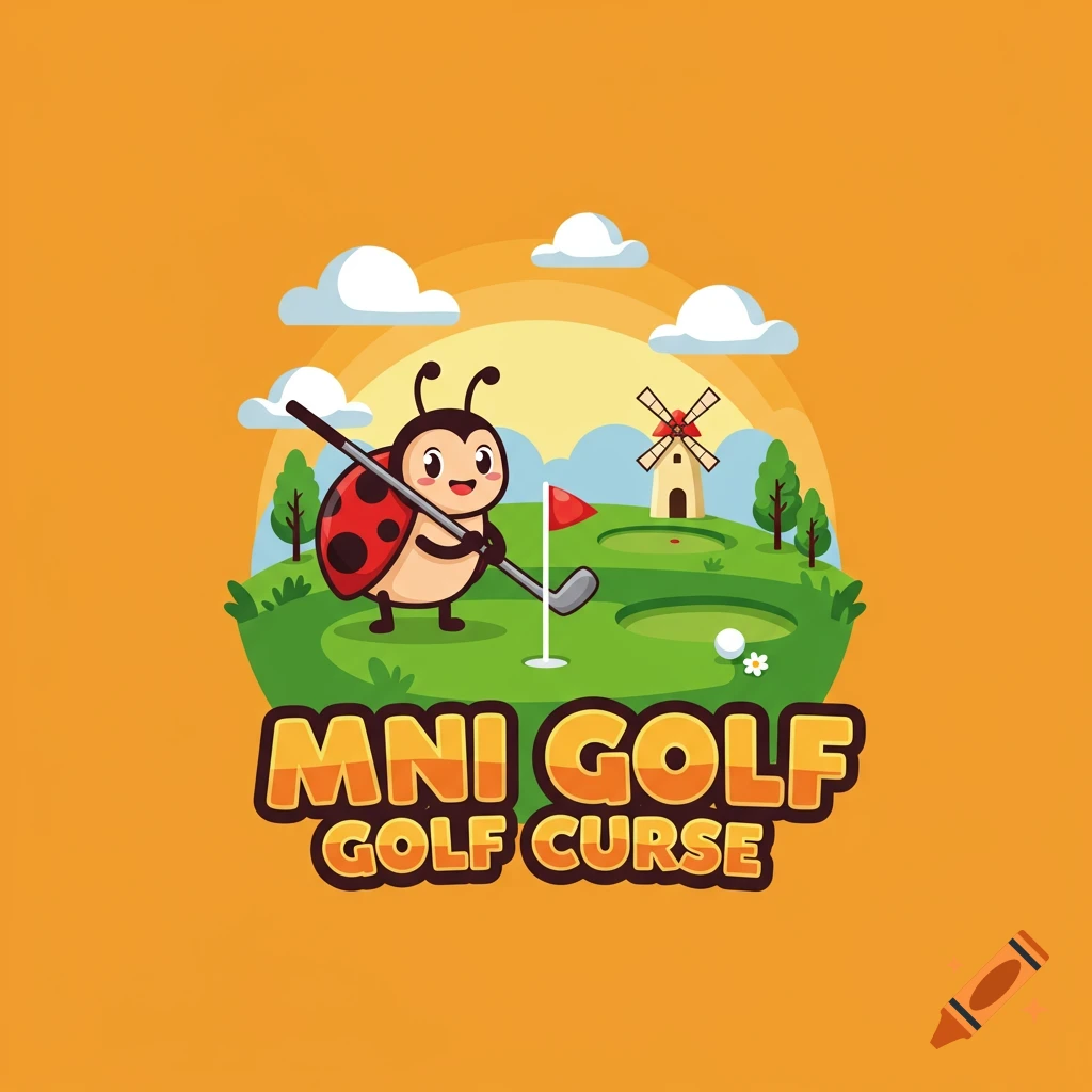 Cute mini golf course logo on Craiyon