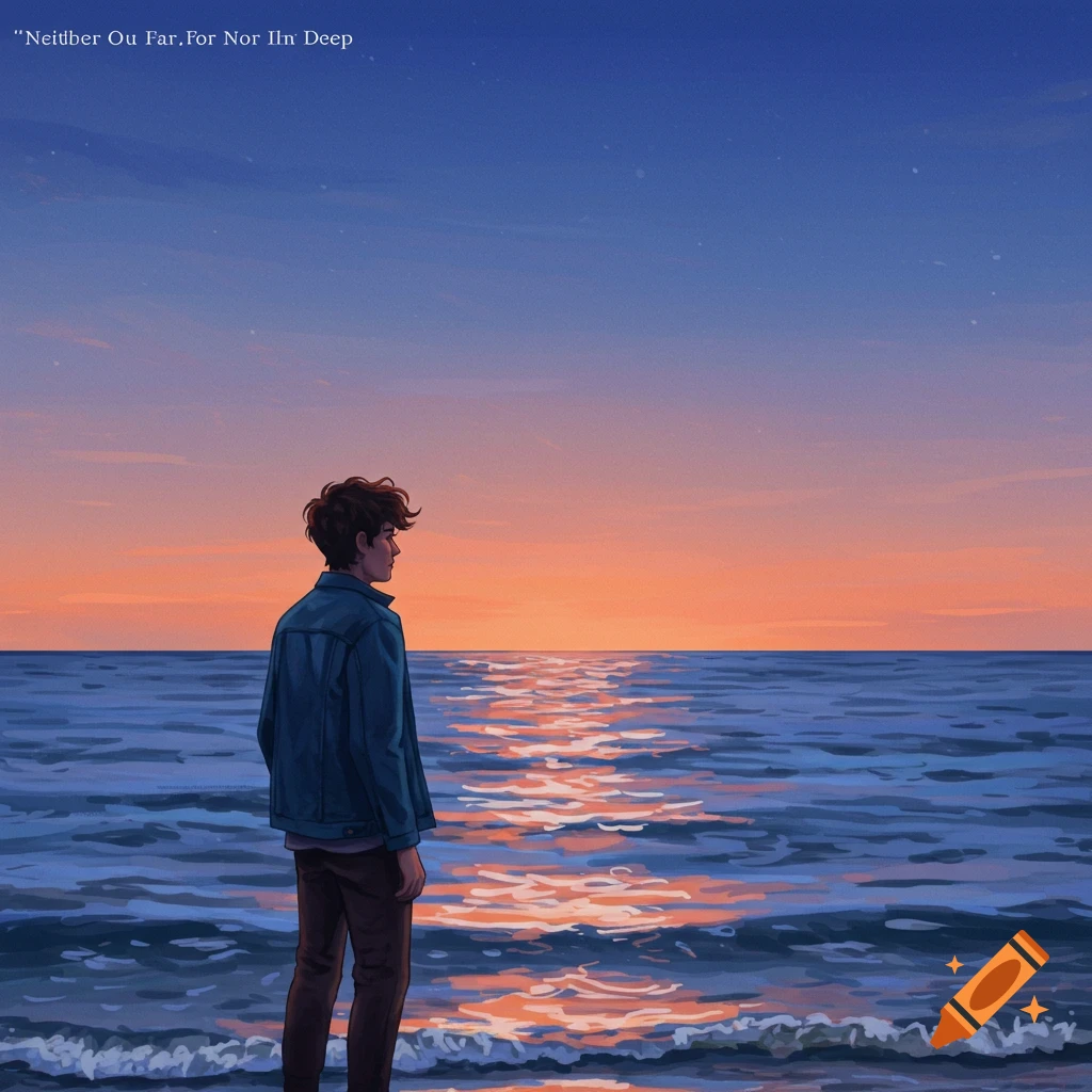 Illustration of Robert Frost's poem 'Neither Out Far Nor In Deep' on ...