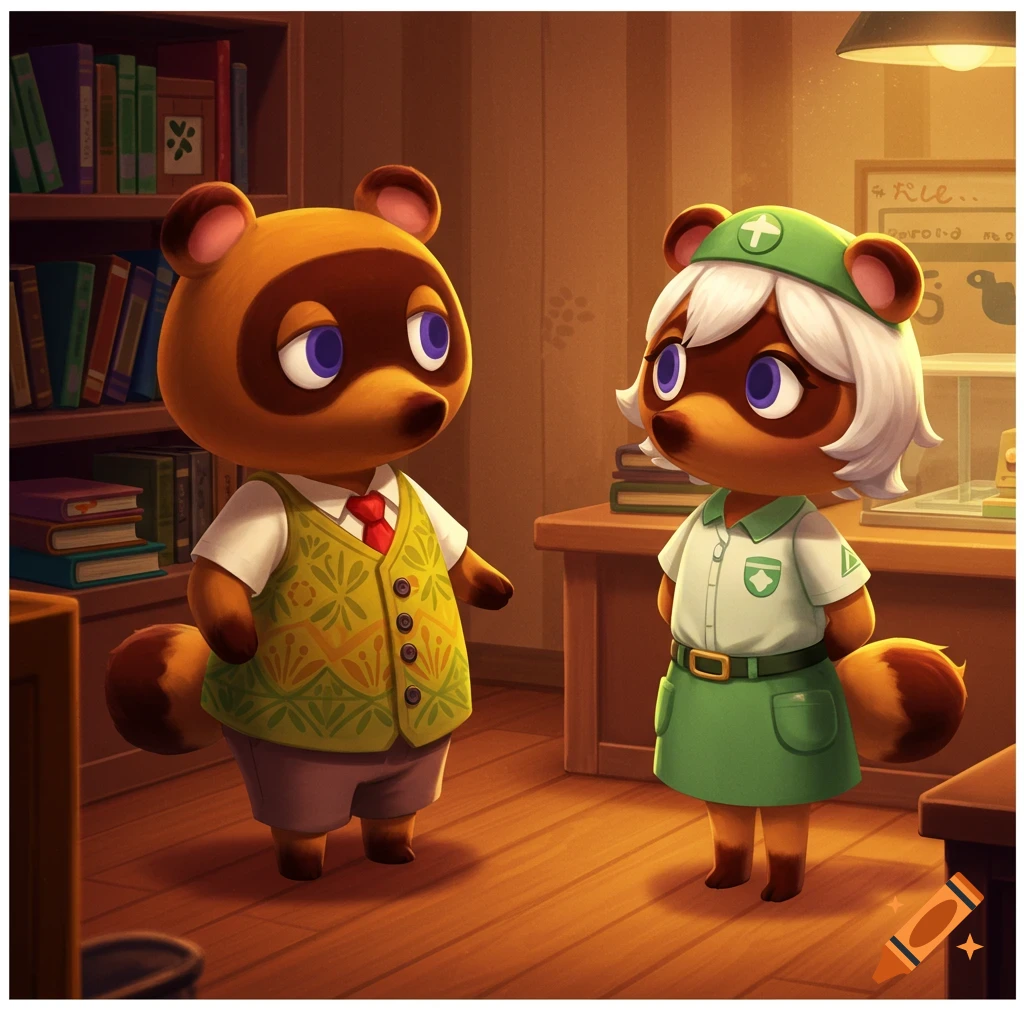 Tom Nook and Sable on Craiyon