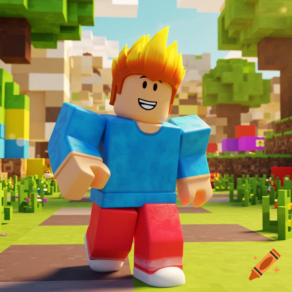 YouTube thumbnail with blocky Roblox characters inspired by Squid Game in bright red jumpsuits ...