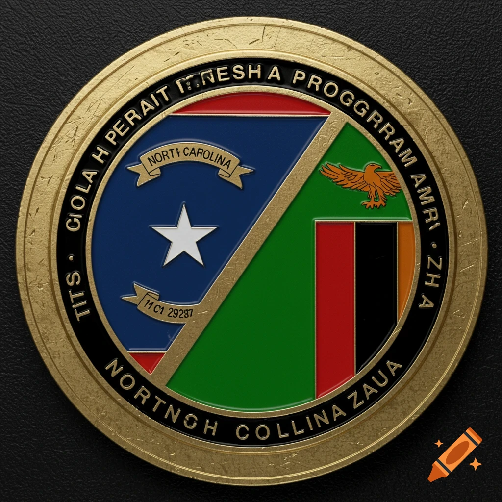 North Carolina and Zambia State Partnership Program challenge coin on ...