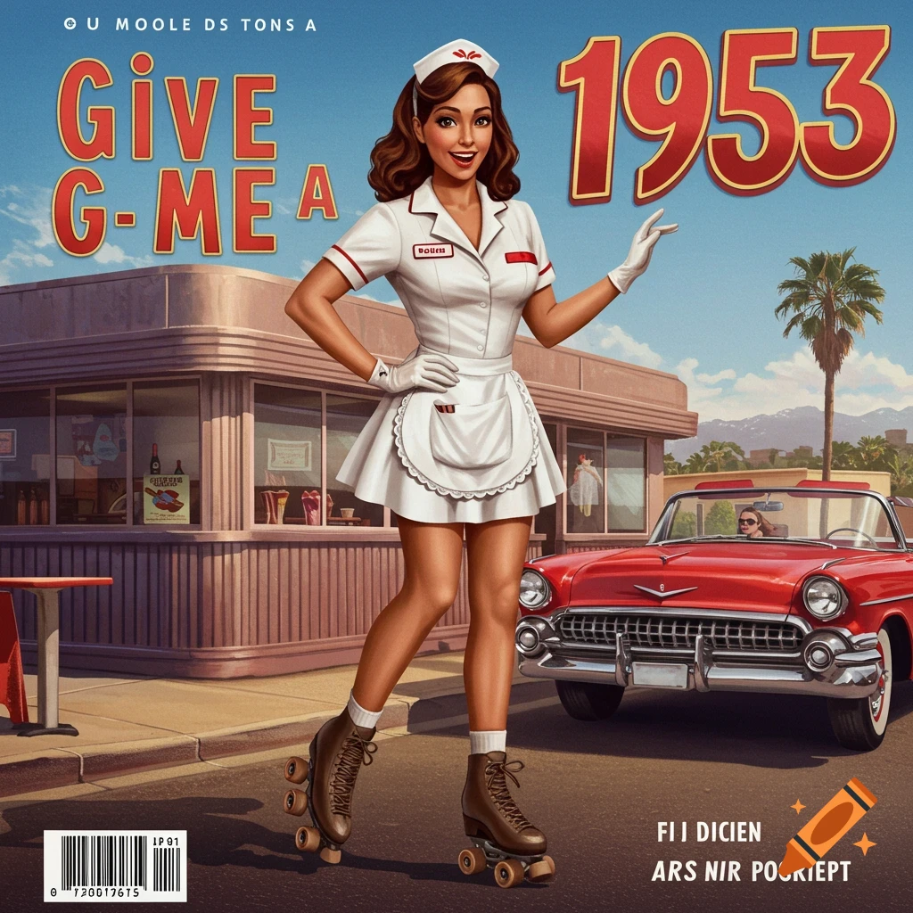 1940s Waitress With Serving Tray created on Craiyon