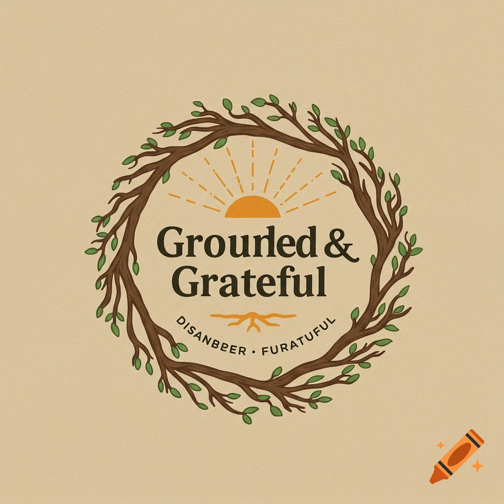 Grounded & Grateful logo for disaster relief fundraiser t-shirts on Craiyon