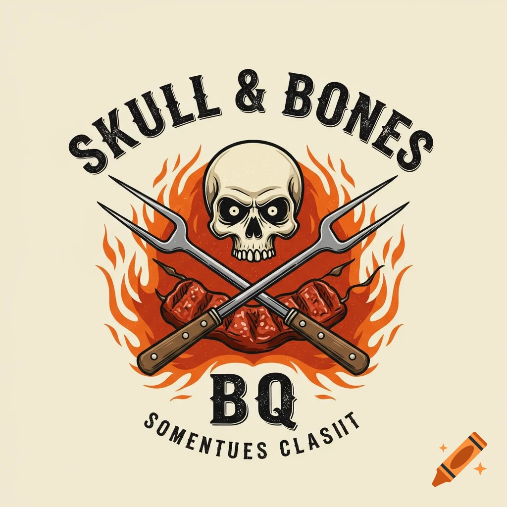 Logo for Skull & Bones BBQ featuring skull, crossbones, and hot rod ...