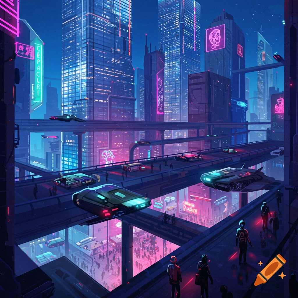 Detailed concept art of a ruined city taken over by nature on Craiyon