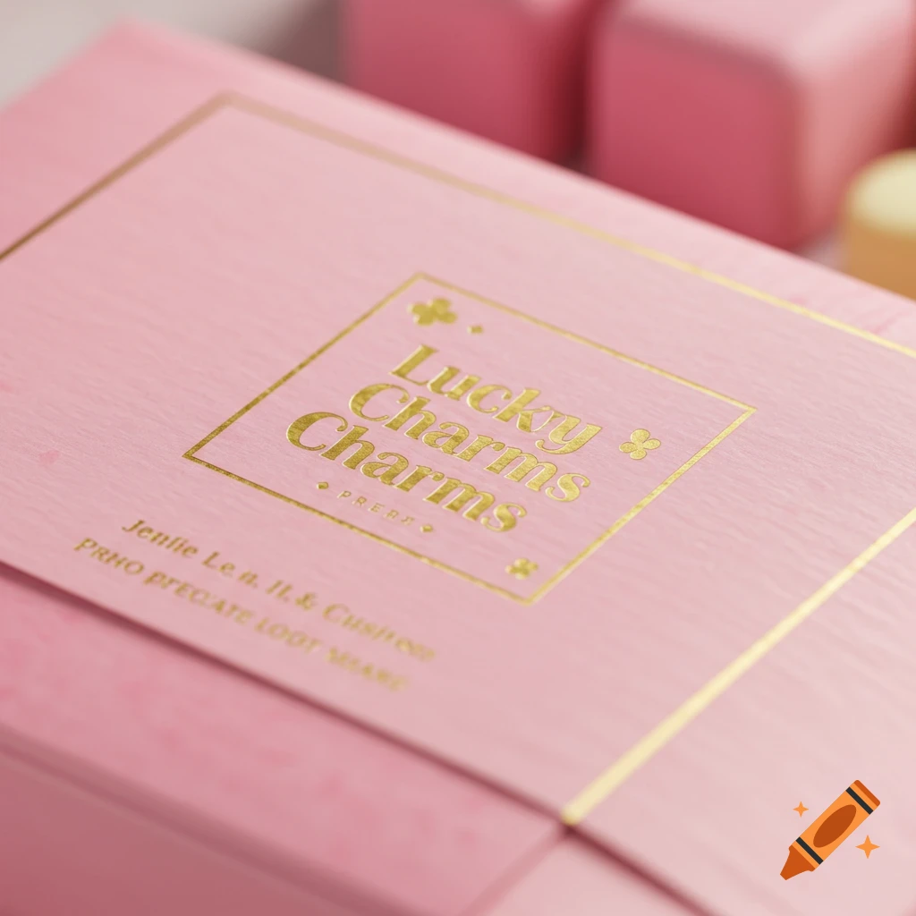Preppy small business packaging template with pink and 'Lucky Charms ...