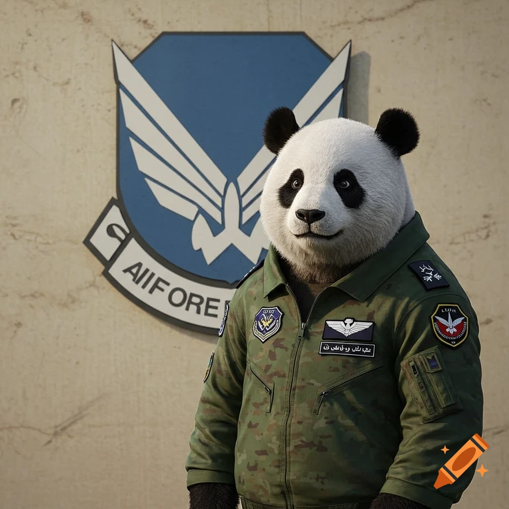 Panda with Iran airforce flag logo on Craiyon