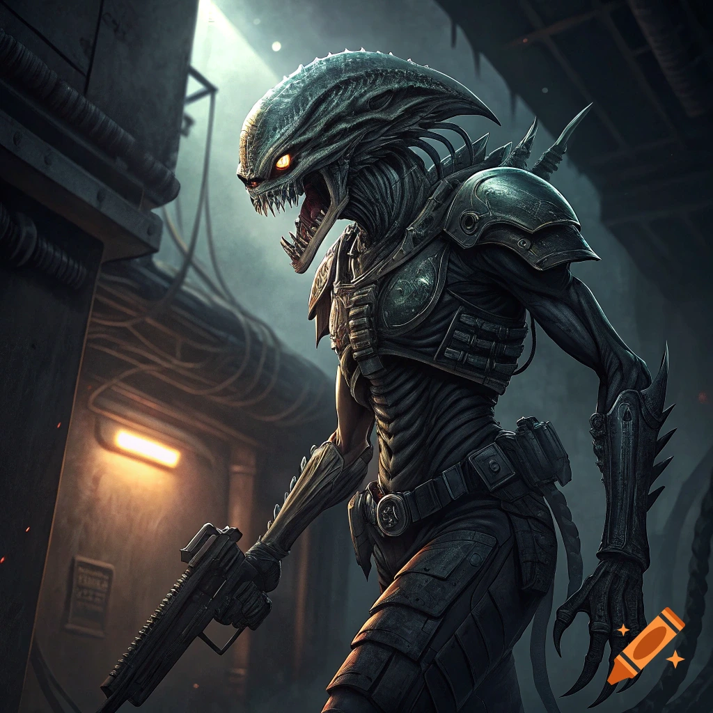 Cityscape under attack by giant alien leviathan with military forces ...