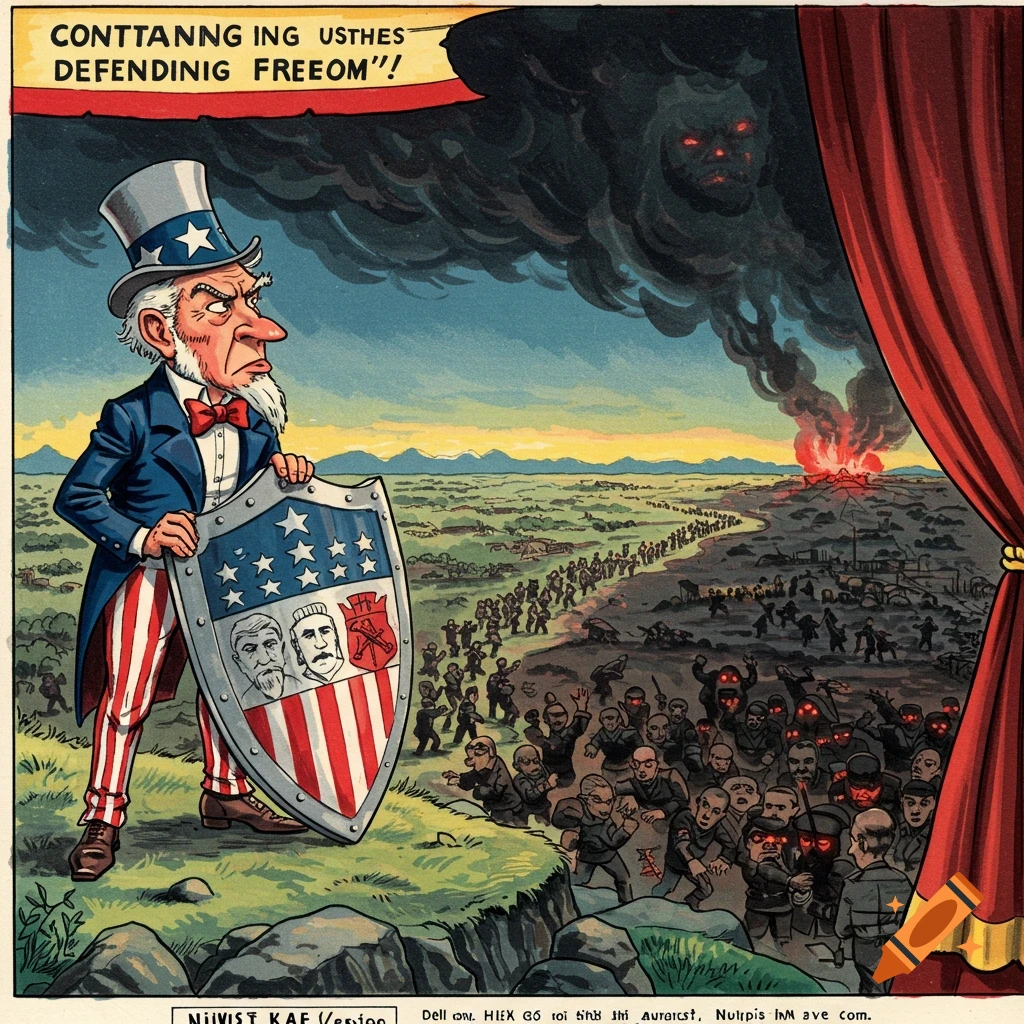 Political cartoon about western views on communist expansion in the ...