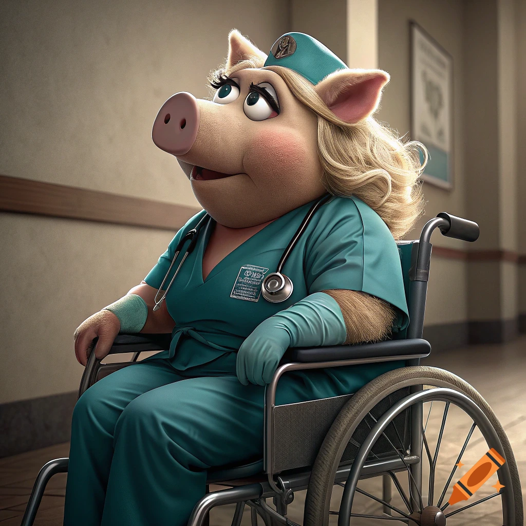 Emma Watson depicted as a chef surgeon wearing latex gloves in a ...