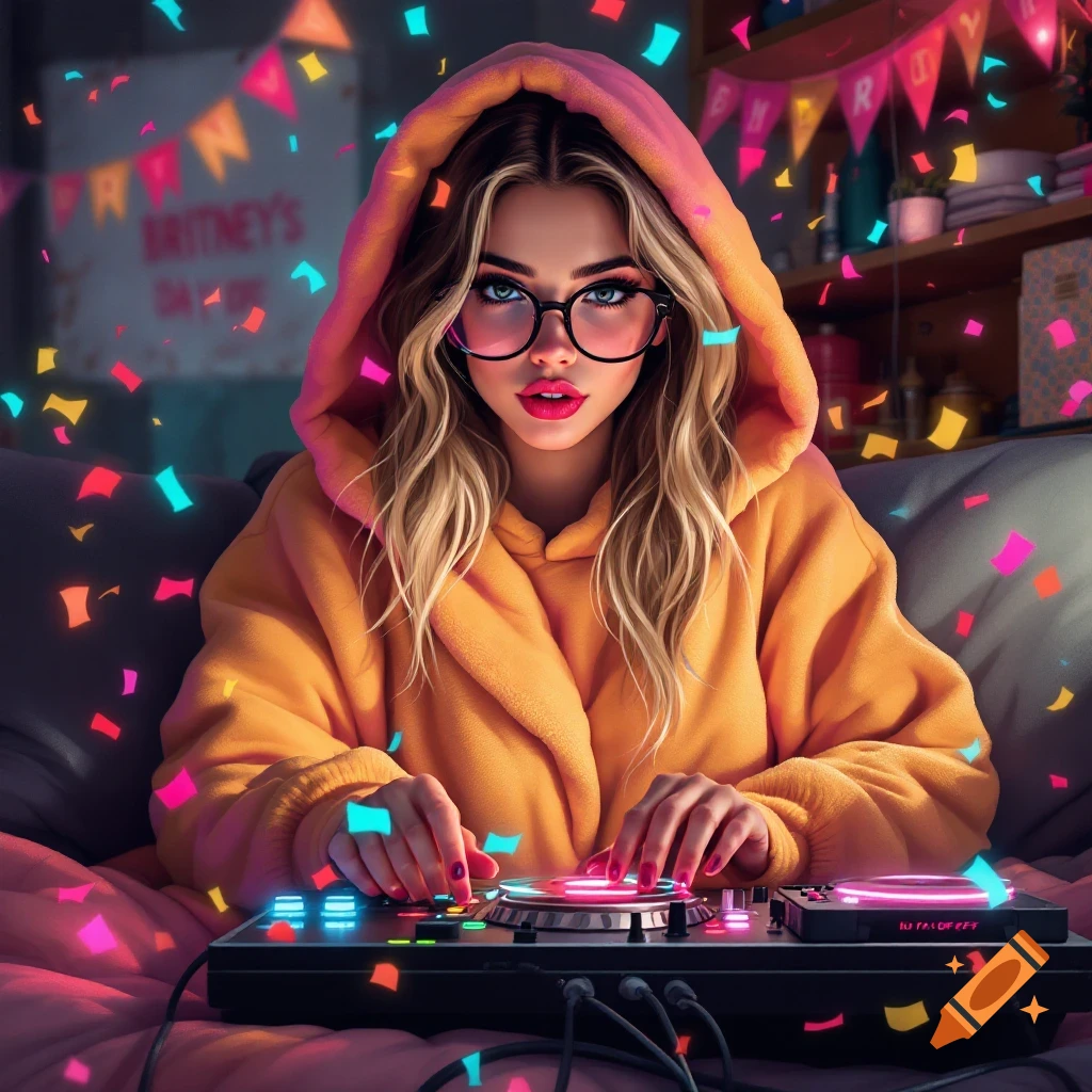 Britney in a snuggie eating snacks and DJ’ing on her day off with a ...