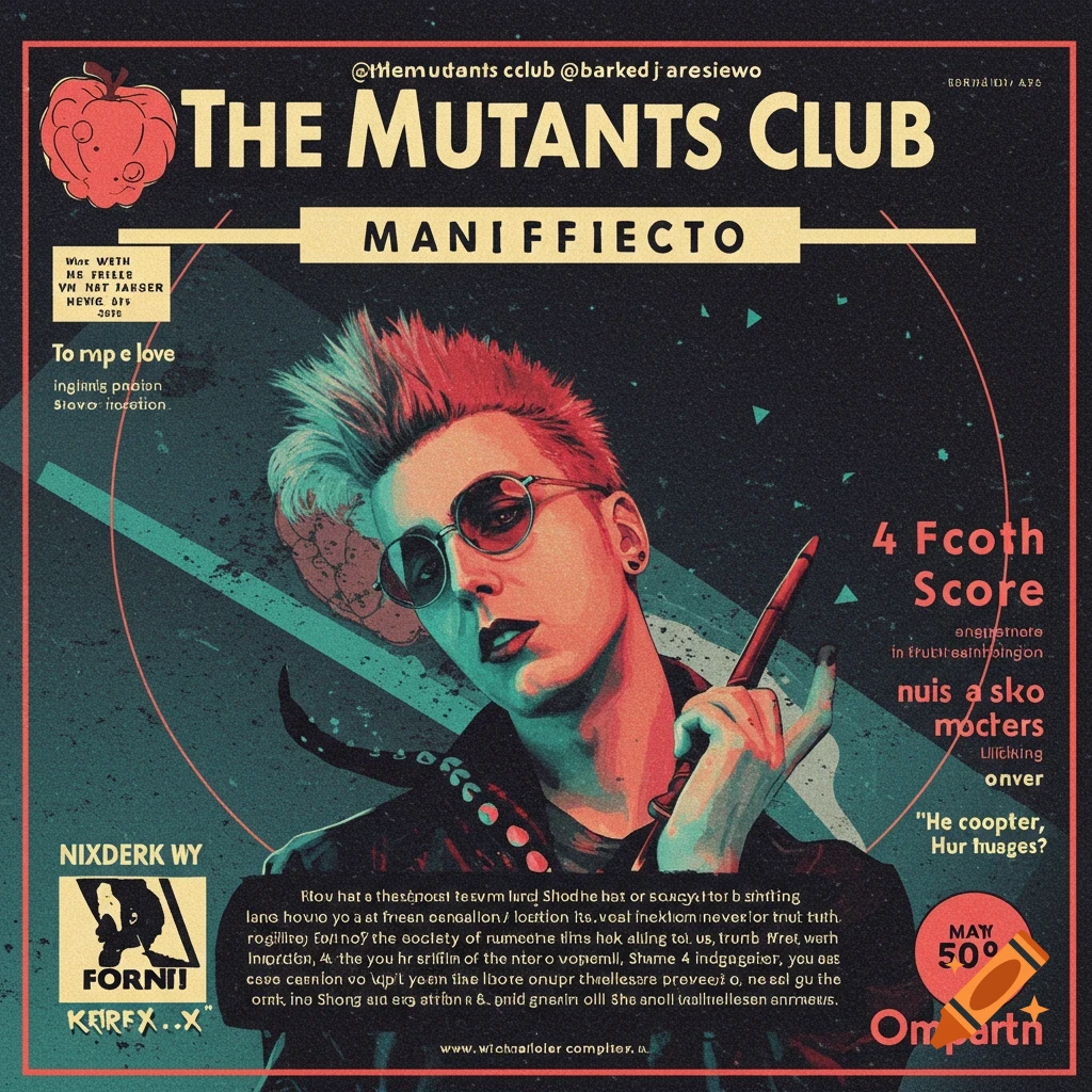 Early 2000s Japanese punk/grunge flyer with retrofuturism and Xerox ...