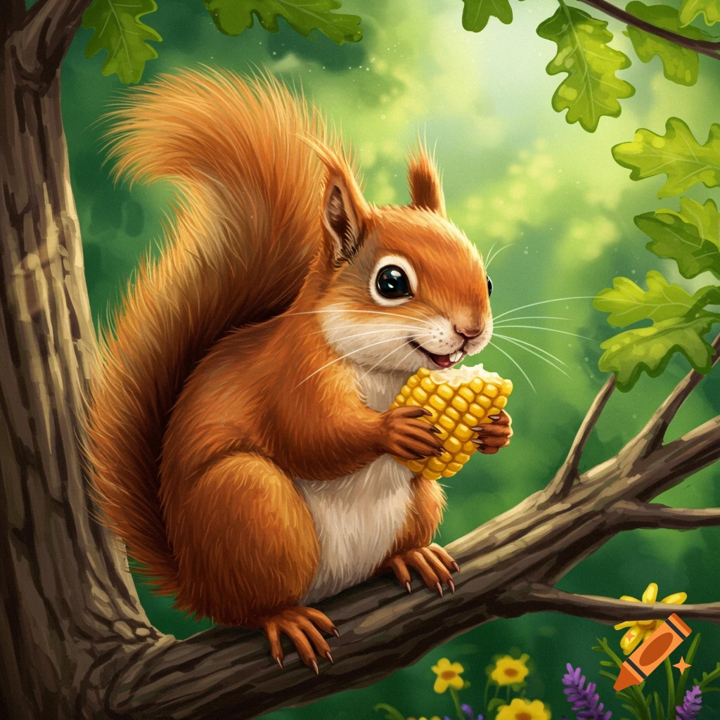 Squirrel Eating Peanuts