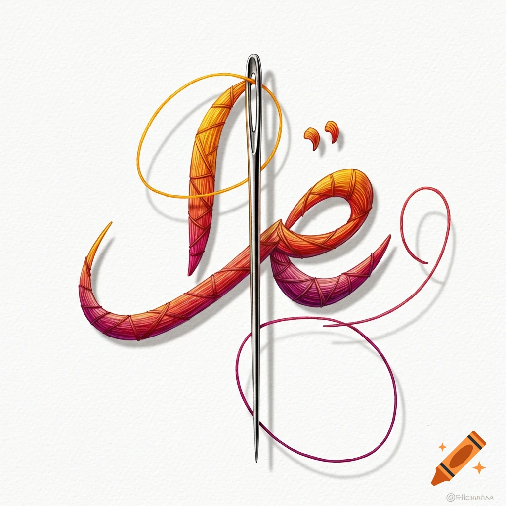 Cursive 'Lam' created with sewing needle and thread on Craiyon