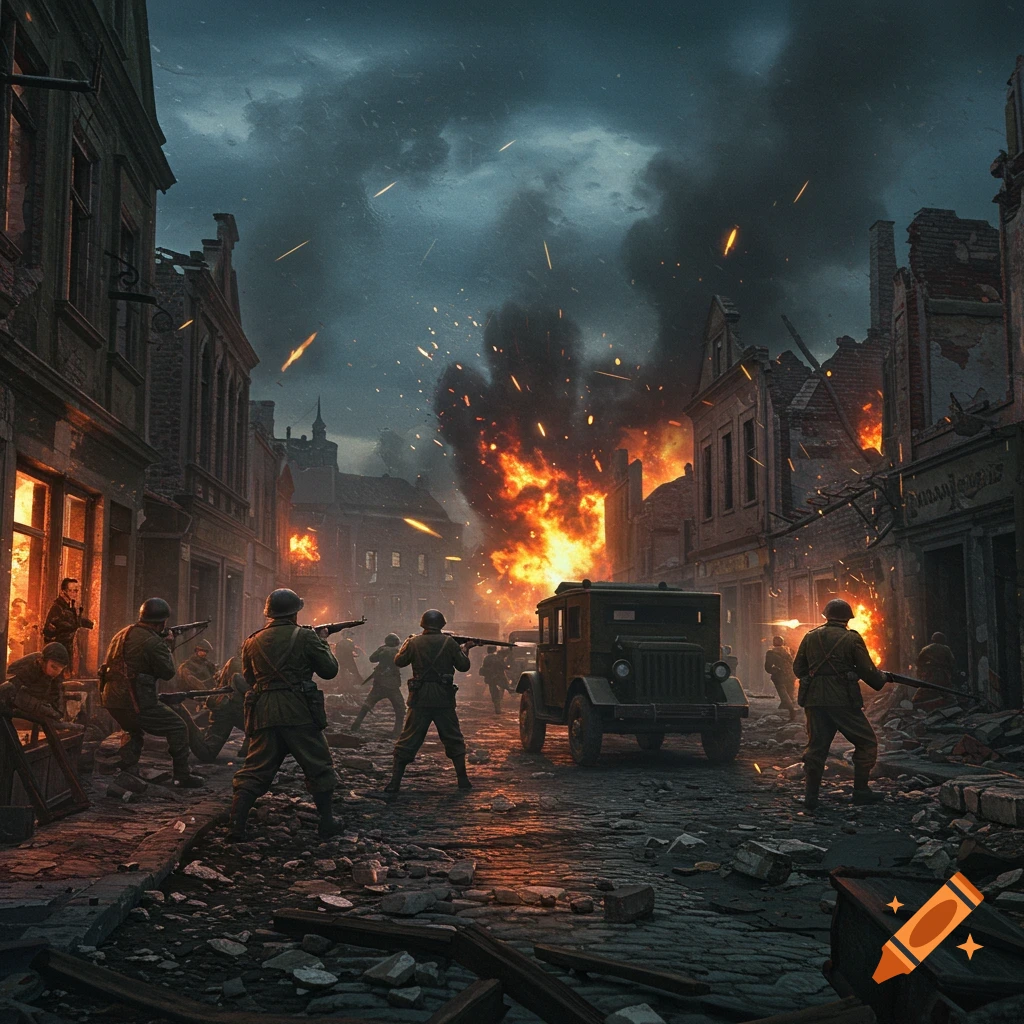 World War 2 scene on Craiyon