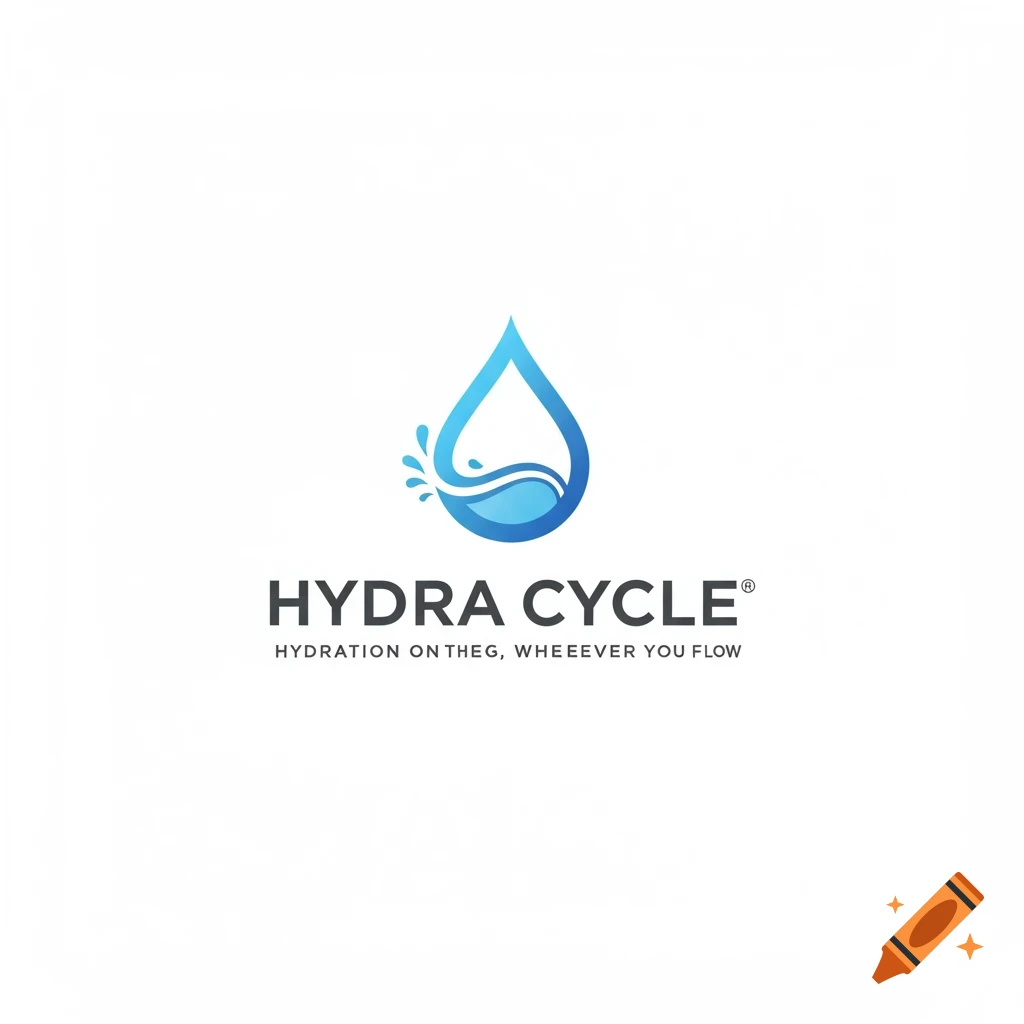 Hydra Cycle logo with motto "Hydration on the go, wherever you flow" on ...