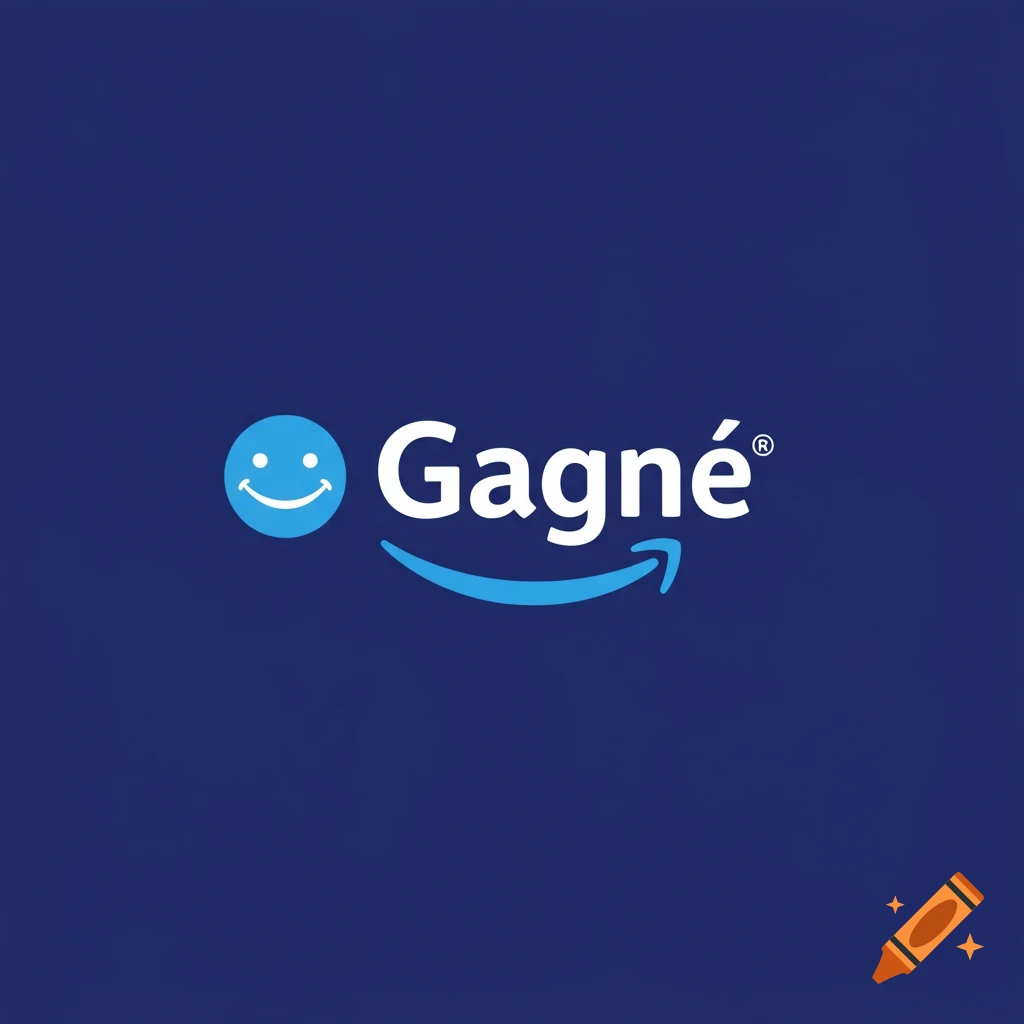 Modified Amazon Prime logo with 'Gagnè' on Craiyon