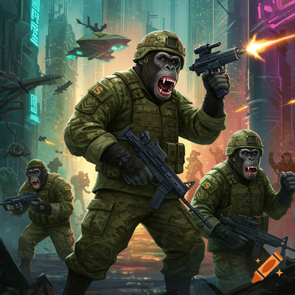 Crocodile with a gun on Craiyon