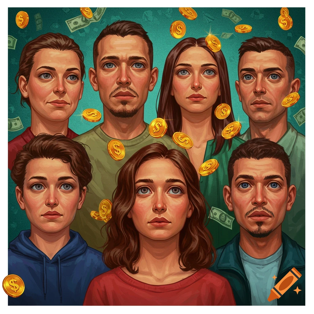 People viewing another person as money on Craiyon