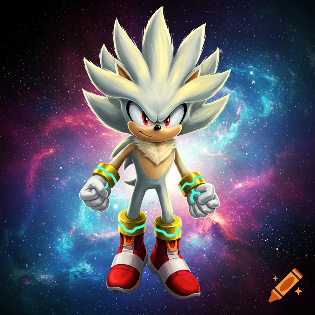 Sonic character depicted with flames on Craiyon