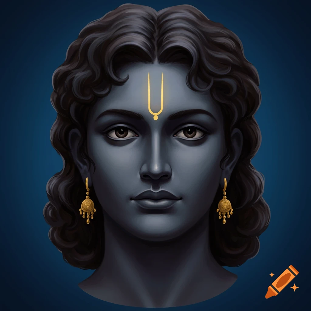 Greek-style depiction of Krishna on Craiyon