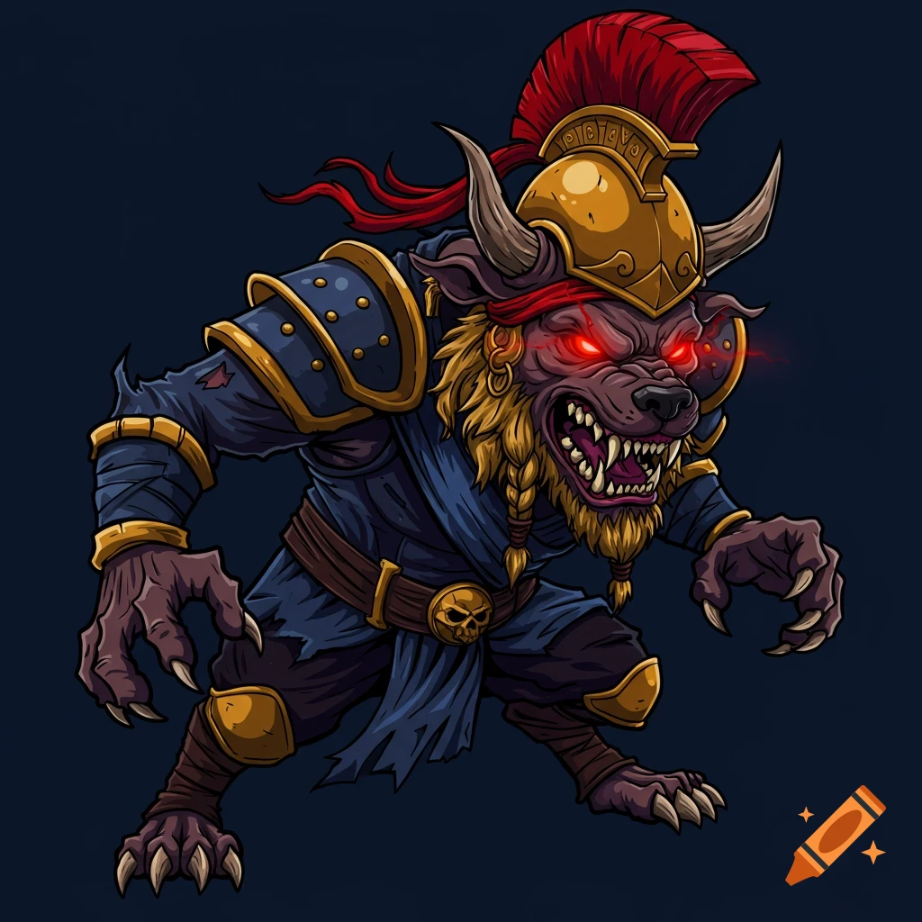 Devil pirate demon ninja Greek warrior Viking dog beast on Craiyon