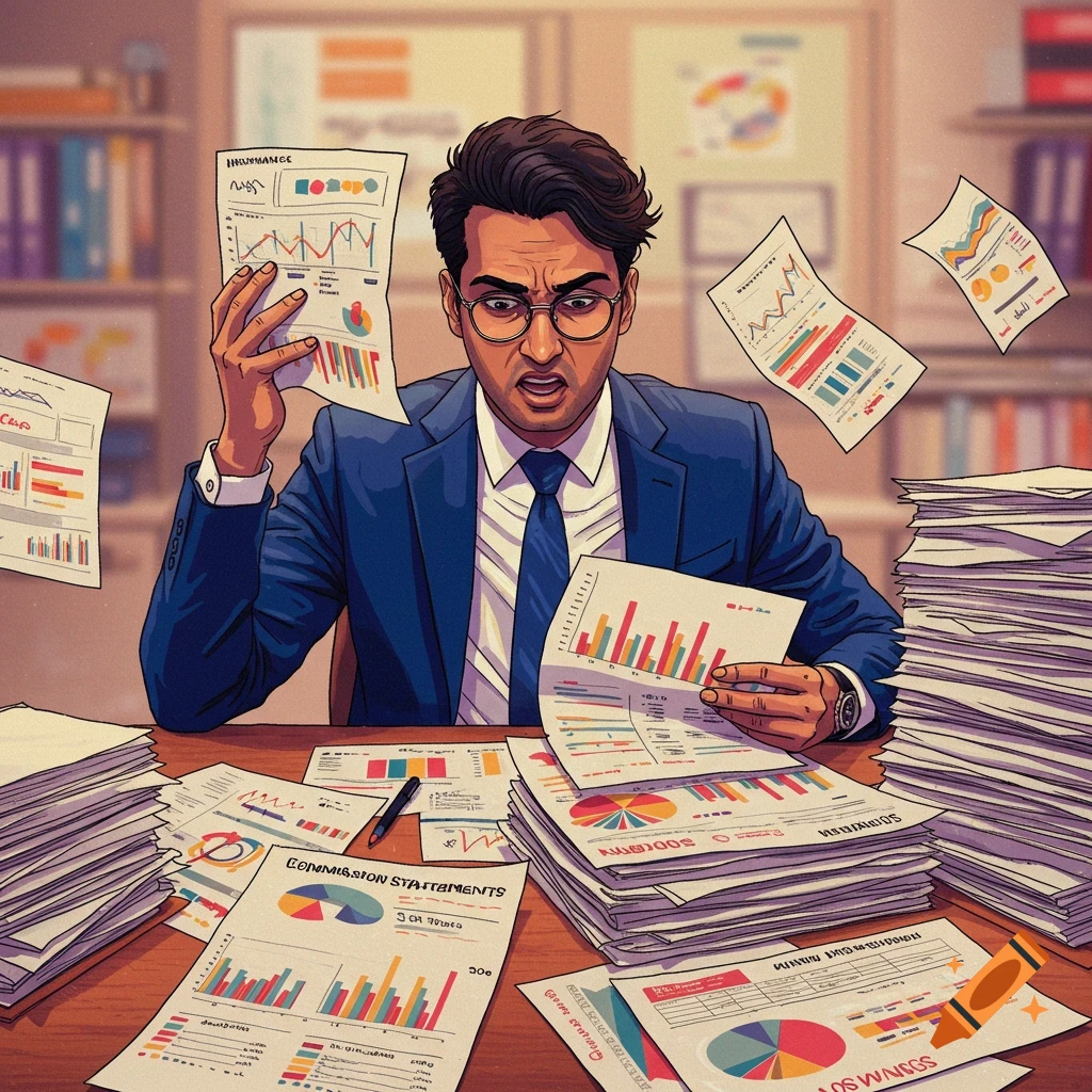 Insurance agent confused by commission statements on Craiyon