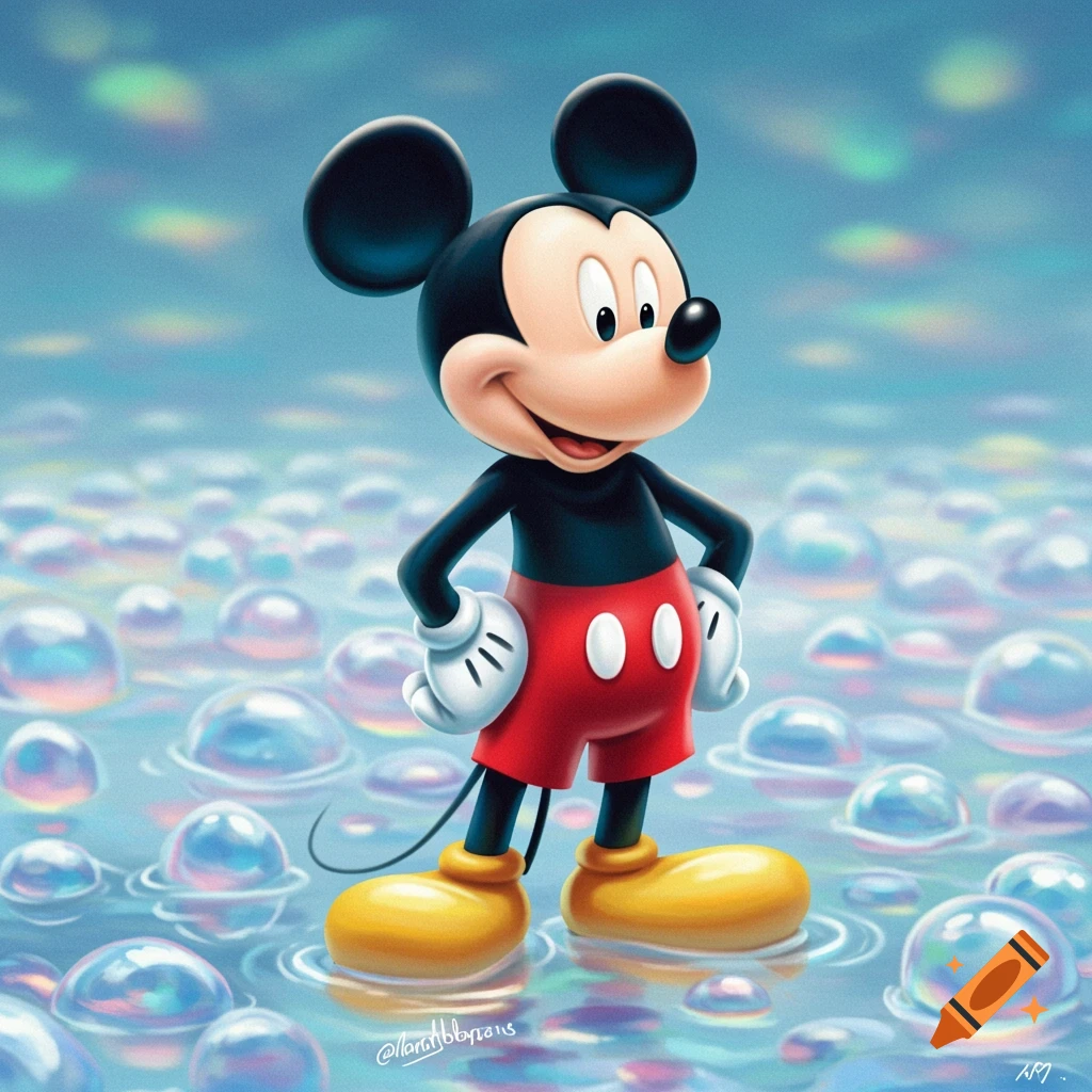 Mickey Mouse illustrated in Israel cartoon style on Craiyon