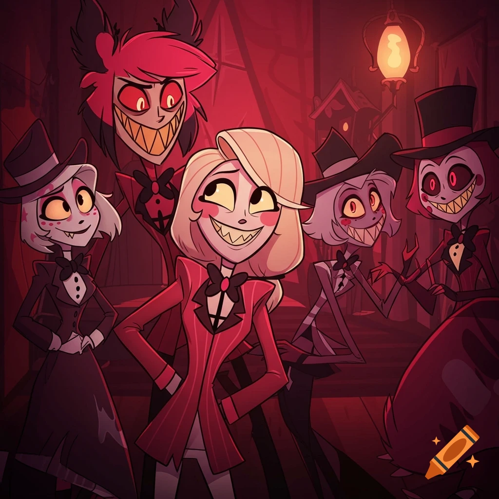 Hazbin Hotel anime character on Craiyon
