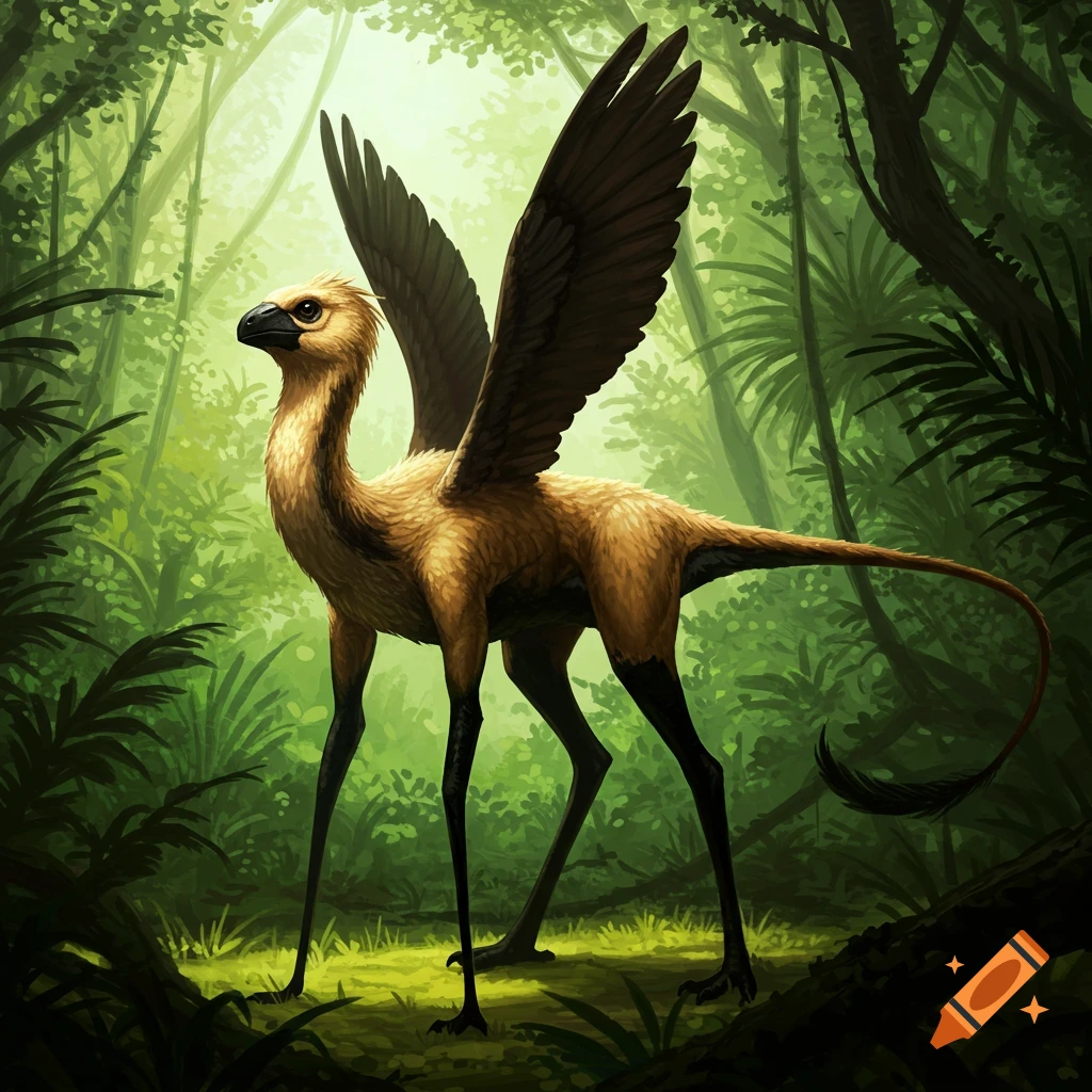Fascinating mythical creature with shrimp-like body, fly wings, and ...