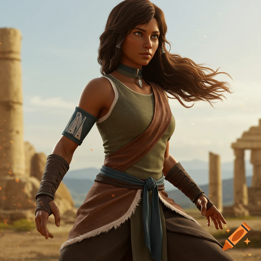 Female avatar with long brown hair, carmel skin, and 21 BC outfit, like ...