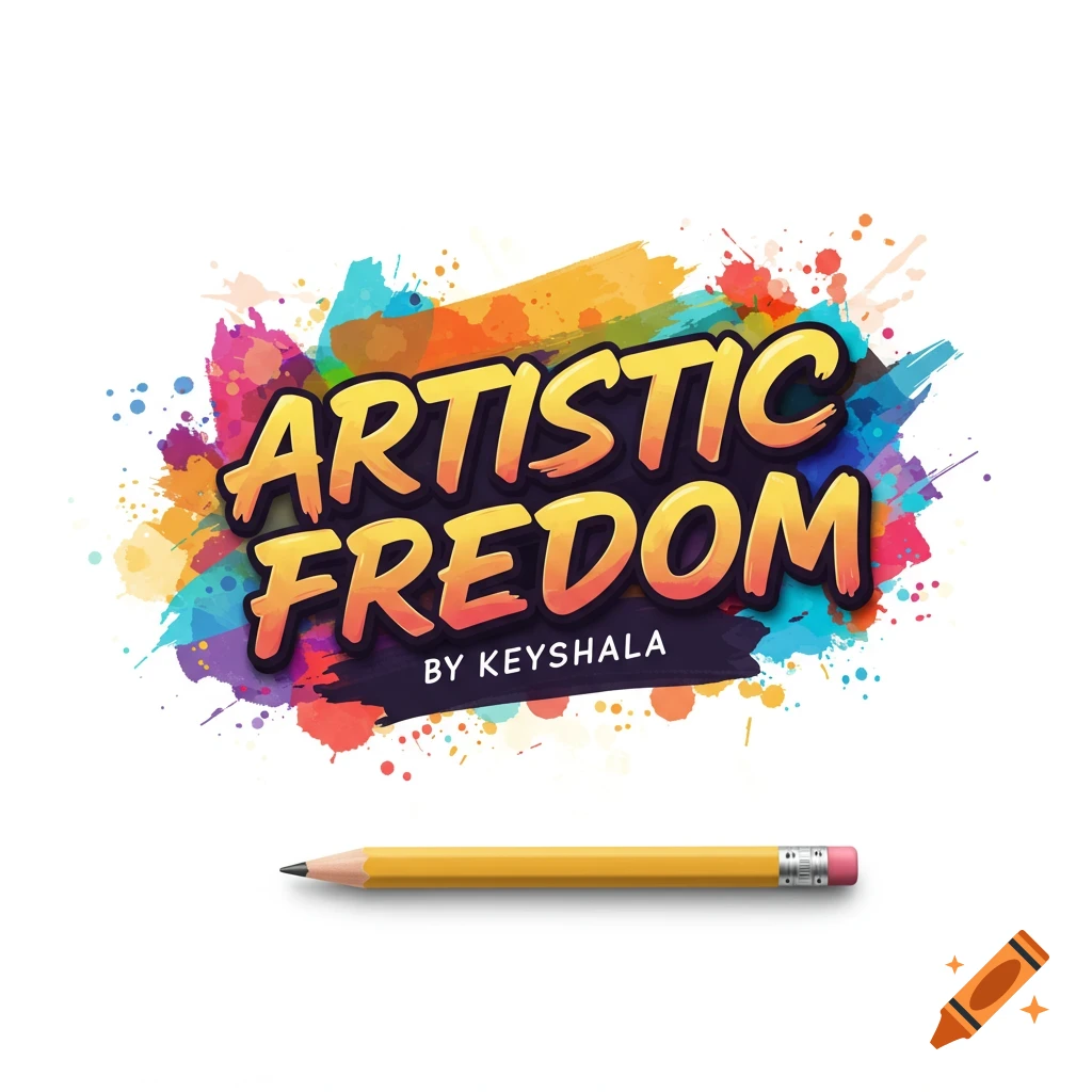 Artistic Freedom by Keyshla brand logo with a pencil on Craiyon