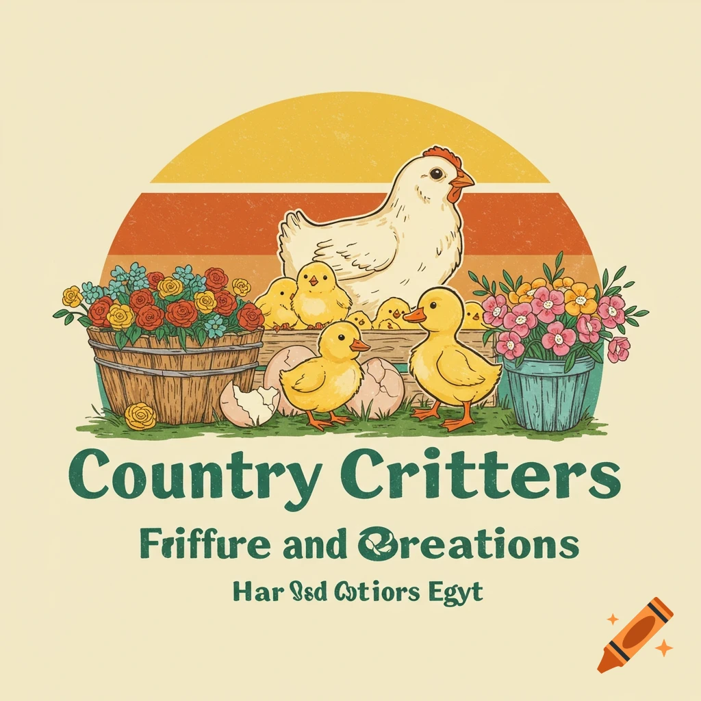 Logo for Country Critters and Creations farm stand with chicks ...