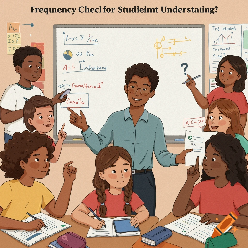 Frequency of checking for student understanding on Craiyon