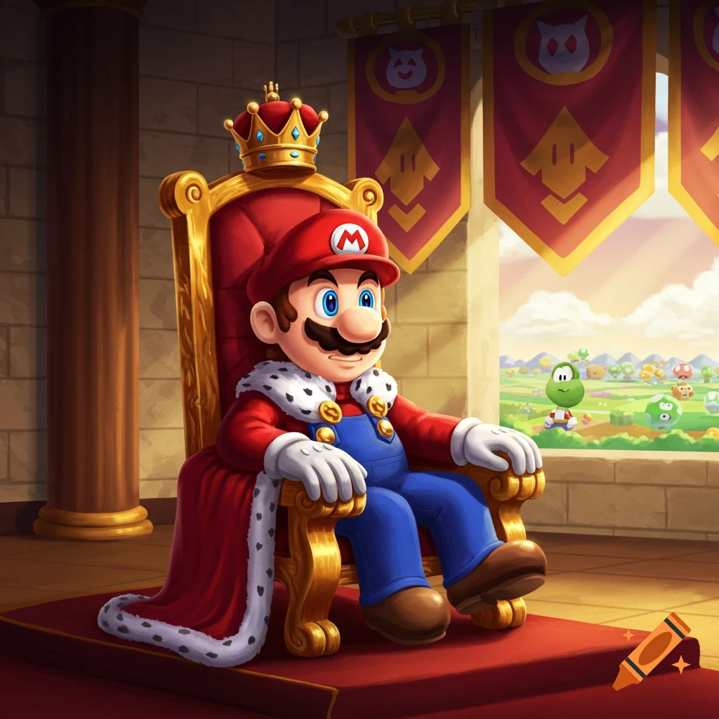 Mario as king on Craiyon