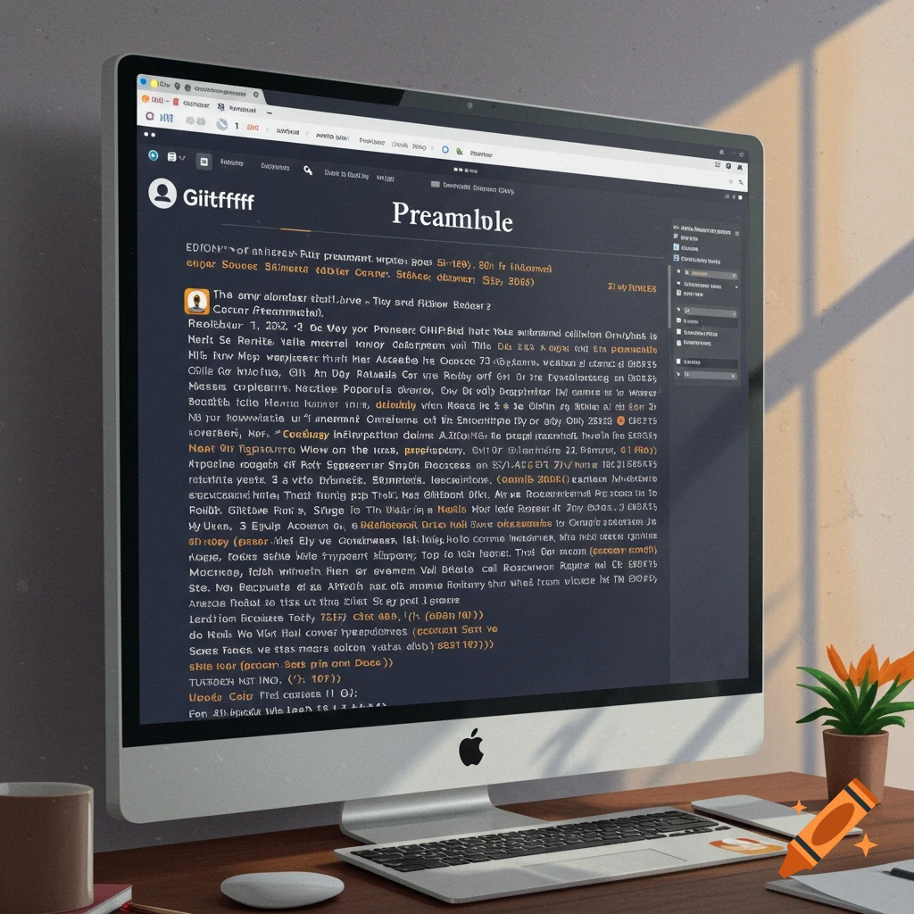 Indian preamble on GitHub website with first 2 amendments as commits on Craiyon