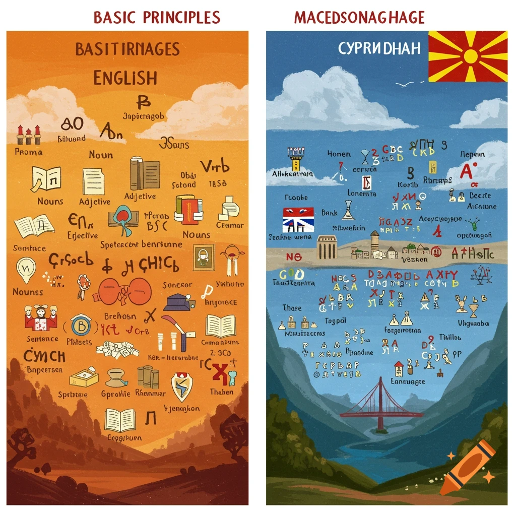 Basic Principles for English and Macedonian language on Craiyon