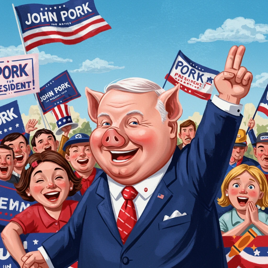 John Pork presidential campaign on Craiyon