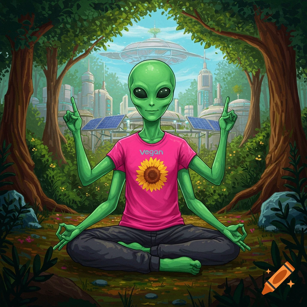 Alien smoking weed on Craiyon