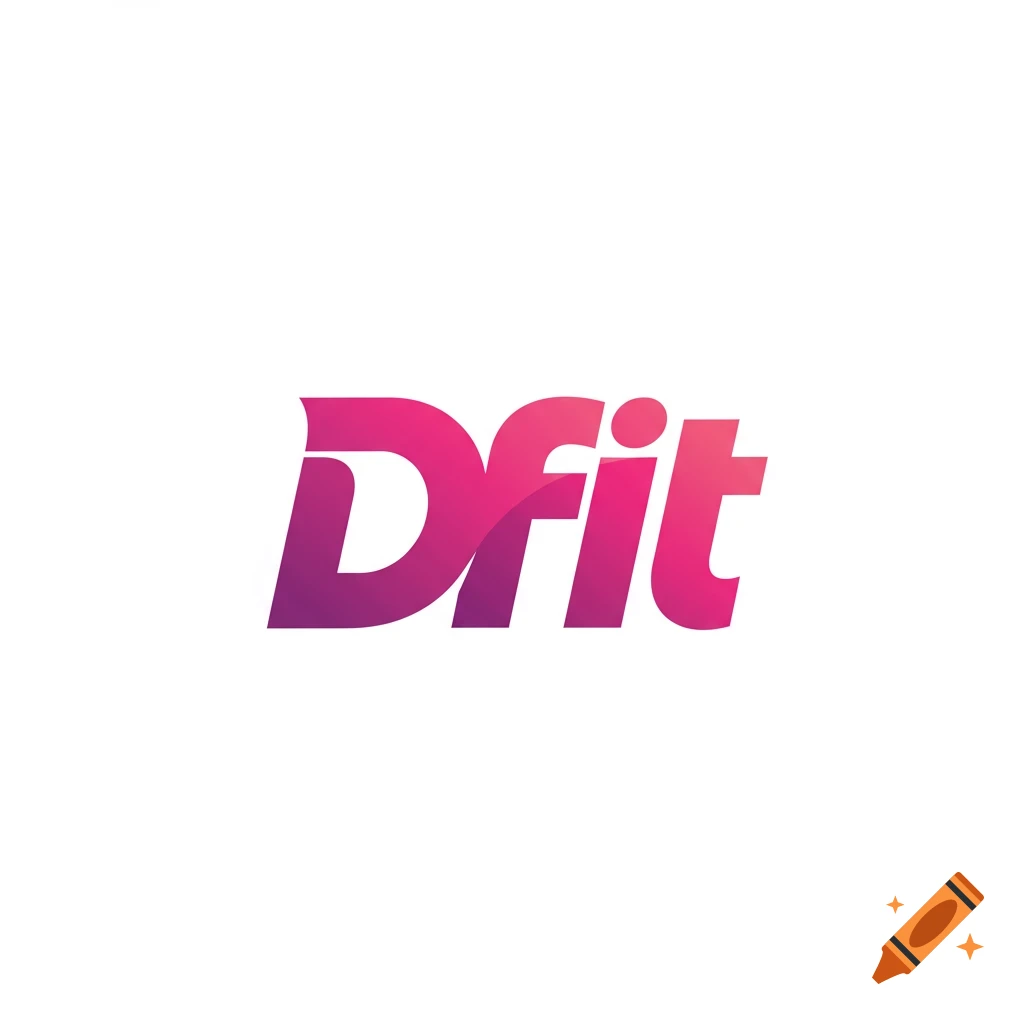 D Fit logo with dynamic design and pink color on Craiyon
