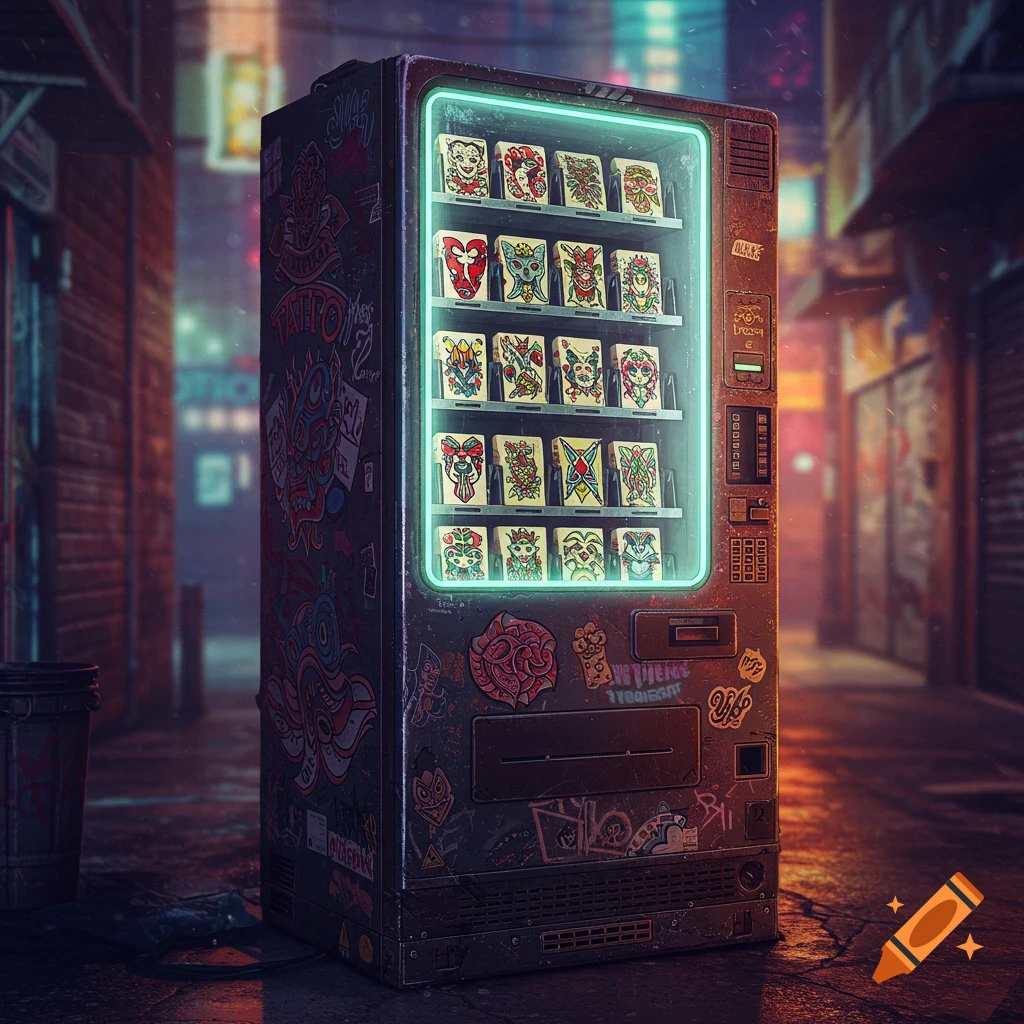 Tattoo vending machine on Craiyon